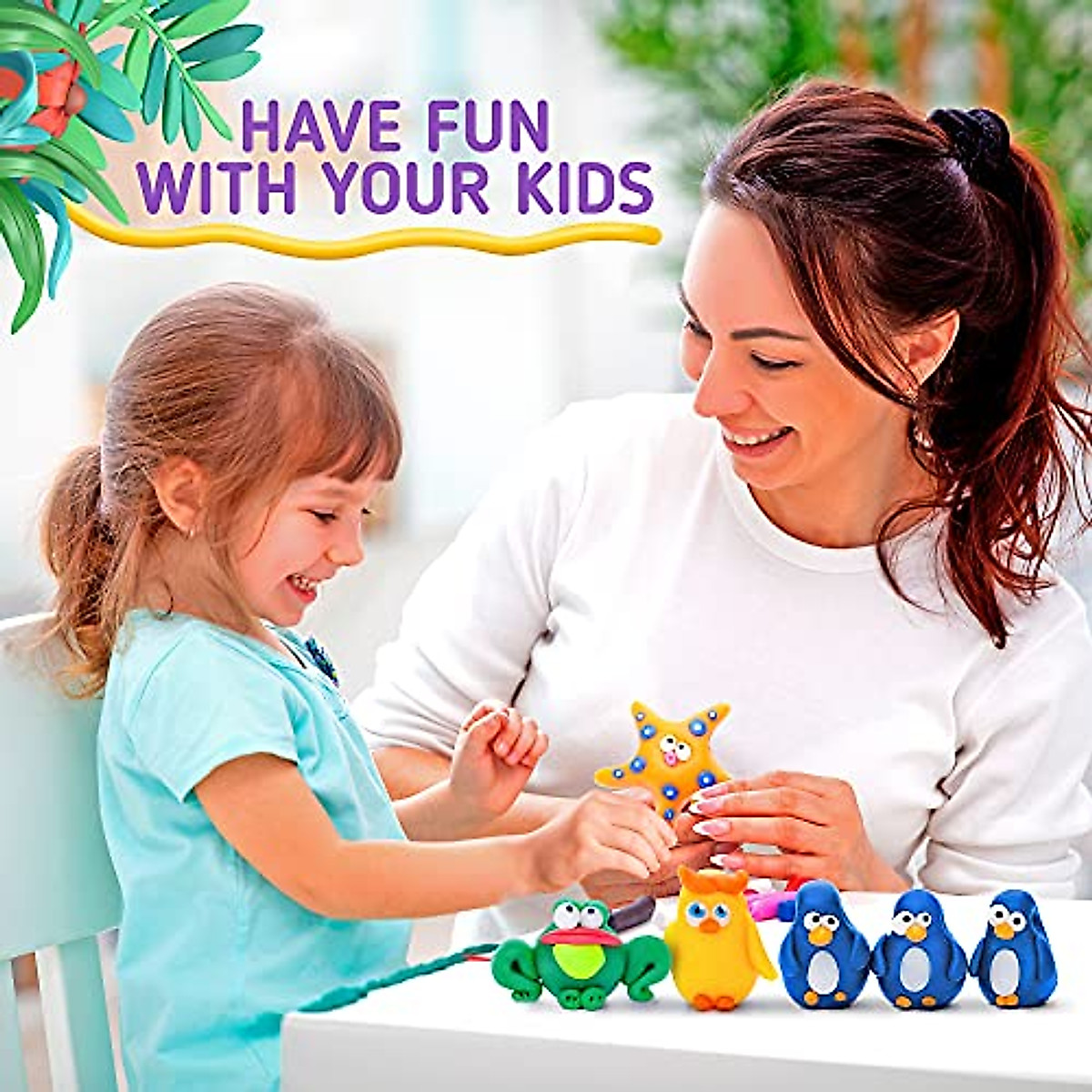 Air Dry Clay 24 Colors, Soft & Ultra Light, Modeling Clay for Kids with Accessories, Tools and Tutorials