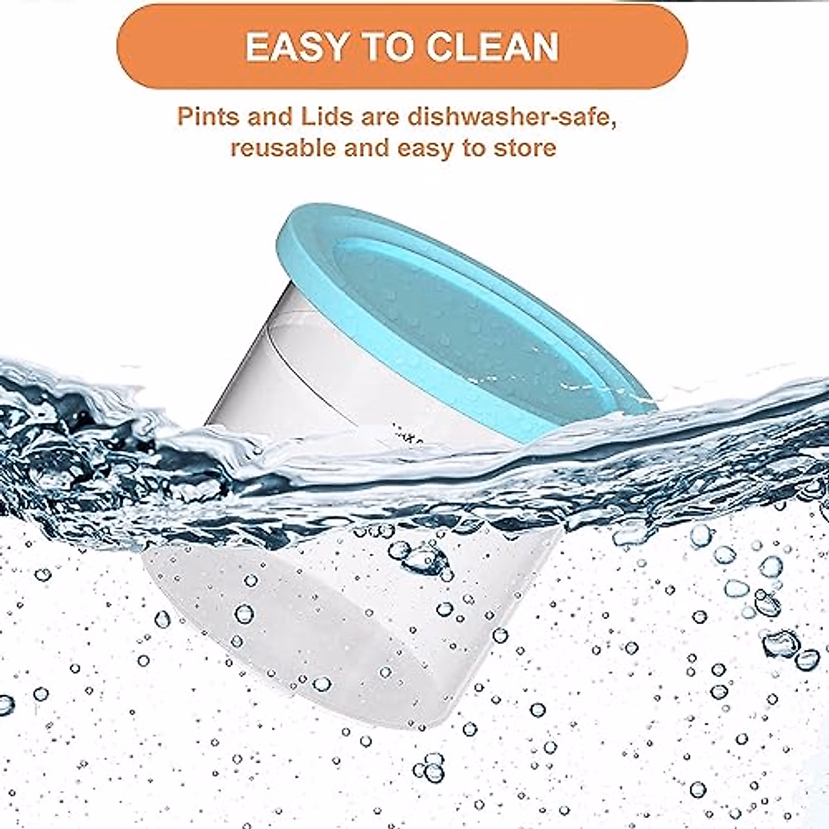 UNDR 2/4/6PCS Creami Containers, for Creami Ninja Ice Cream Deluxe,16 OZ Creami Pint Containers Dishwasher Safe,Leak Proof Compatible with NC299AMZ,NC300s Series Ice Cream Makers,Gray-4PCS