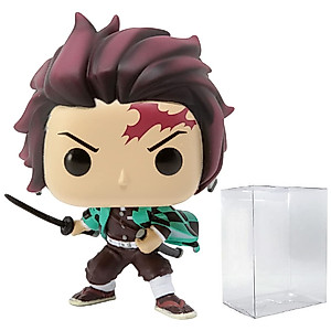 POP Demon Slayer - Tanjiro Kamado Funko Vinyl Figure (Bundled with Compatible Box Protector Case), Multicolor, 3.75 inches