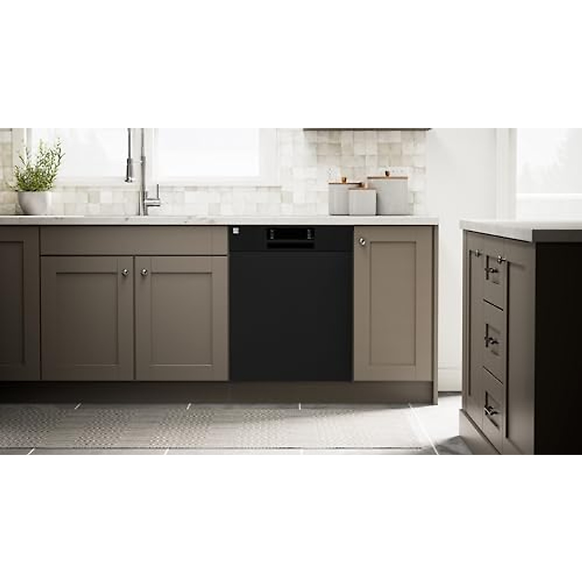 Kenmore 24" Built-In Stainless Steel Tub Dishwasher with EasyFlex 3rd Rack, SmartWash, UltraWash Plus, TurboDry, and MoreSpace Adjustable Rack, Energy Star Certified, Black