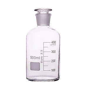 DONLAB 500ml Narrow Mouth,Borosilicate Glass Graduated Reagent Bottle,with Standard Ground Glass Stopper
