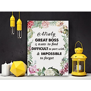 A Truly Great Boss Is Hard To Find, Boss Framed Canvas Wall Art, Boss Quote Print, Leaving Work/Farewell/Retirement 11.5" X 15"