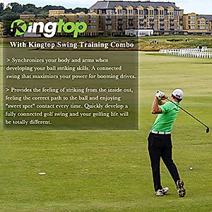 KINGTOP Golf Swing Training Aids Combo- Arm Band, Elbow Correction, Wrist Hinge Trainer, Wrist Brace Band, Leg Rod Corrector, Improve Your Golf Game to The Next Level