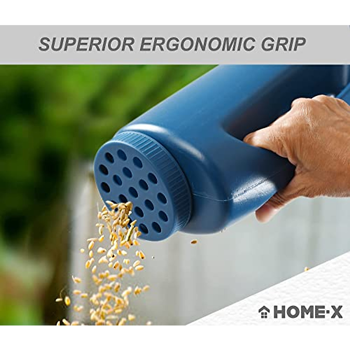 Home-X Ice Melt Salt Dispenser, Grass Seed Spreader, Plastic Garden Container