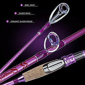 Sougayilang Fishing Rod Reel Combo，Carbon Fiber Protable Spinning Fishing Pole and Colorful Spinning Reel for Travel 4 Pieces Freshwater-6.9FT