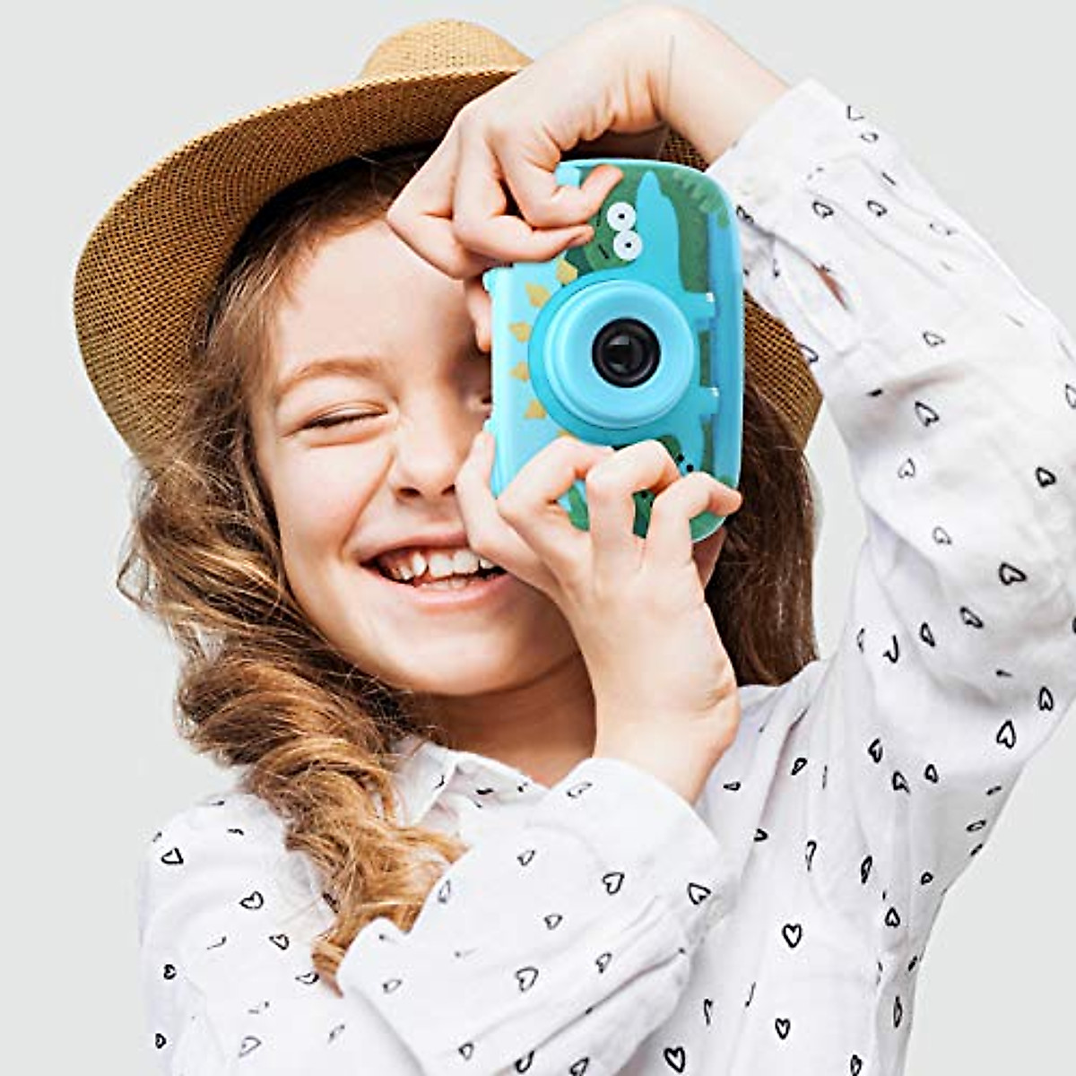 KIKYO Kids Video Camera HD 1080P Digital Camera Children's Toy Camera with Lanyard Builtin 600mAh Rechargeable Battery(Blue)