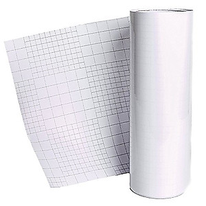 FRISCO CRAFT Clear Vinyl Transfer Paper Tape Roll -12 x 50 FT w/Alignment Grid Application Tape for Silhouette Cameo, Medium Tack Adhesive Vinyl for Decals, Signs, Windows, Stickers