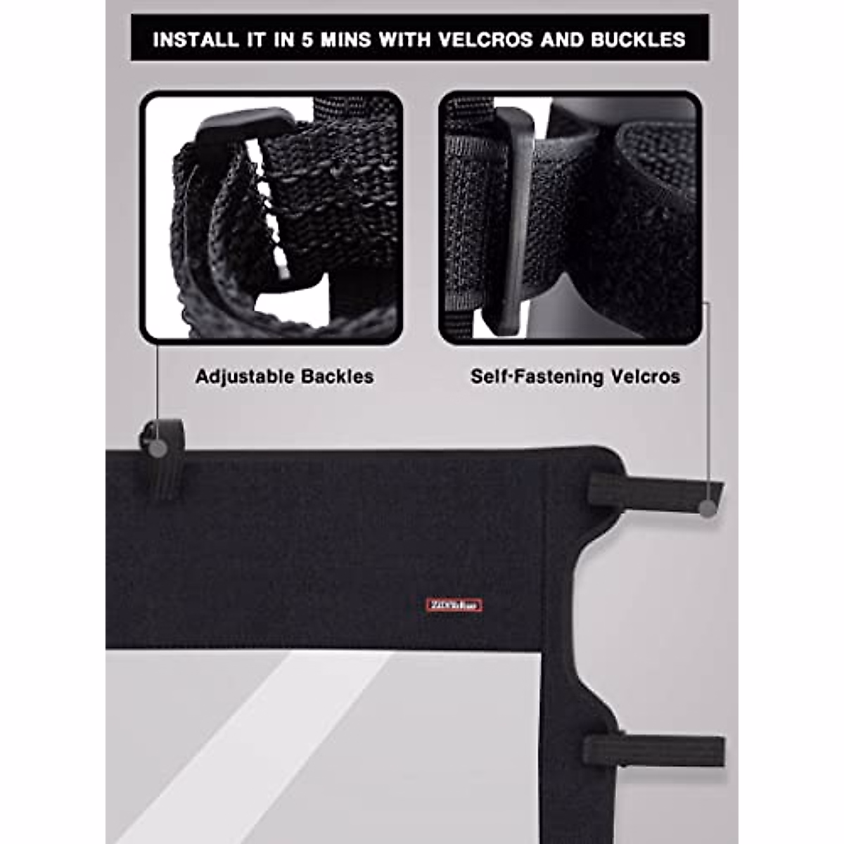 ZIDIYORUO Soft Rear Windshield for Yamaha Rhino & Massimo UTVs - PVC Windscreen with Excellent Visibility, Waterproof & Tough Against Punctures, Tears & Abrasion.