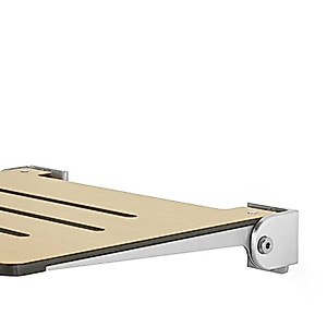 Seachrome SHAFSL-185155-PAAS-S-SL Slimline Folding Wall Mount Shower Bench, Urban Chic Seat with Silver Frame