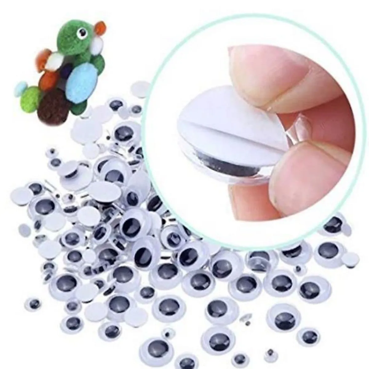 Giant Wiggle Eyes - Large Sticky Eyes for Party Decorations and DIY Craft Projects - Self Adhesive - Suitable for Refrigerator Doors, Lawns, Cars (50mm)