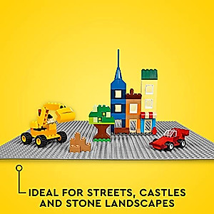 LEGO Classic Gray Baseplate Square 48x48 Stud Foundation to Build, Play, and Display Brick Creations, Great for City Streets, Castle, and Mountain Scenes, 11024