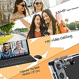 Tablet Android 2024 10 Inch Tablet, 2-In-1 Octa-Core Tablet with 128GB + 1TB Expansion, 13+8MP Dual Camera, 5G WIFI, HD Touch Screen, Tablet with Keyboard, Mouse, Bluetooth, GPS, Foldable Case