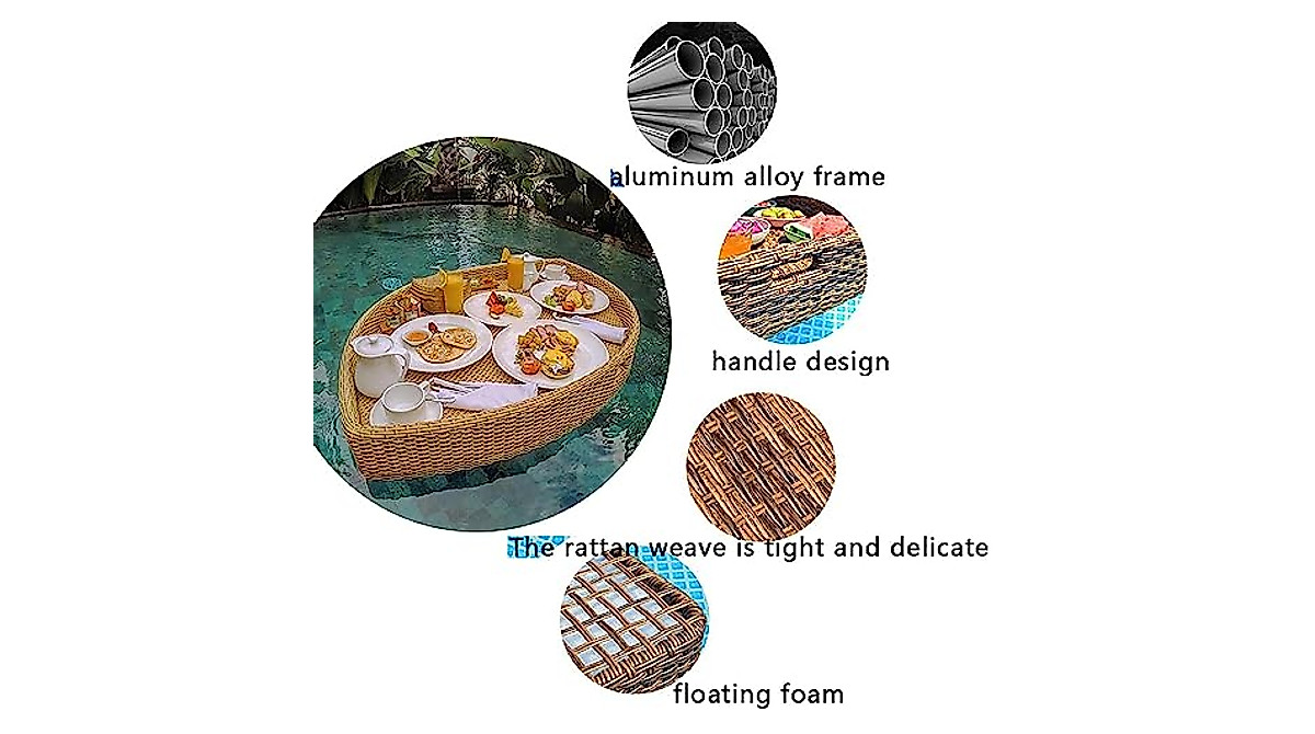 DAZULI Floating Bar Table Tray for Pool & Beach Parties