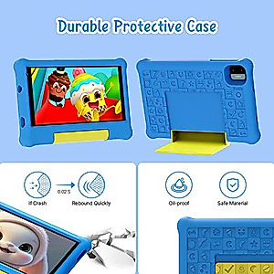ApoloSign Kids Tablet, 7-inch Android 13 Tablet for Kids, 2GB RAM+32GB ROM with WiFi, Bluetooth, Parental Control APP, Educational Games, Dual Cameras, Shockproof Case(Blue)