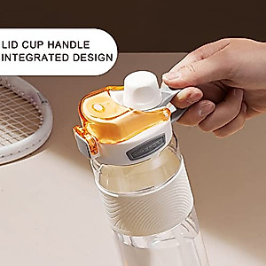 CMSH Sport Water Bottle 24oz&32oz large diameter flip top water bottle with Straw & Anti-scalding,One-click open,two ways to drink, suitable for all occasions Sports fitness leisure（32OZ-Pink