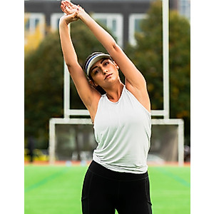 SAAKA Sport Visor for Women. Soft, Stretchy, Lightweight & Adjustable. Running, Tennis, Golf & Sports. (Navy Blue)