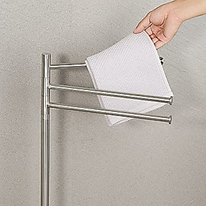 Alise Swing Towel Bar Stand Towel Rack Hand Towel Holder Towel Hanger Freestanding Headband Holder for Bathroom Vanity Countertop Table Kitchen,GOY9030-LS SUS304 Stainless Steel Brushed Nickel
