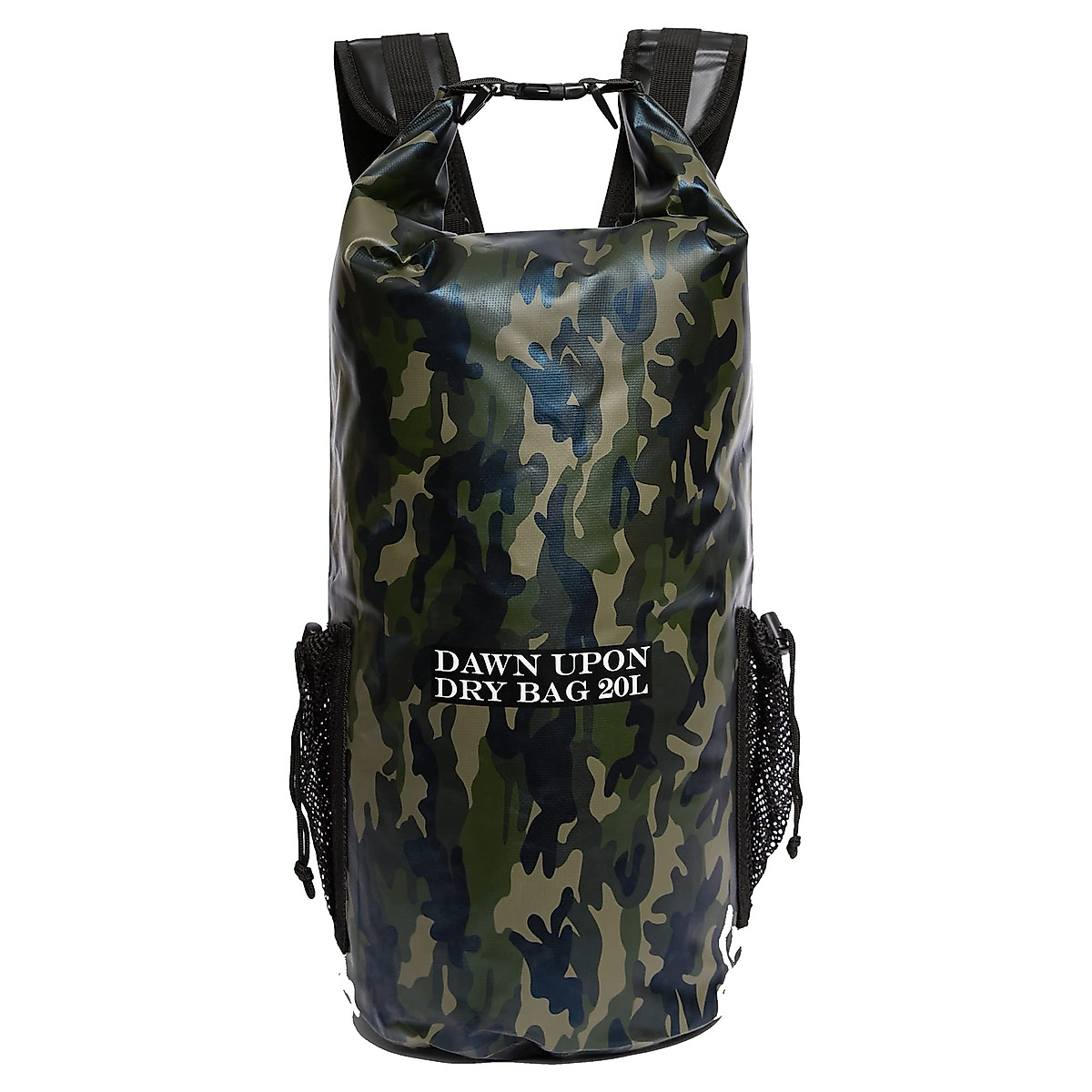 DAWN UPON Floating Dry Backpack – 20L Capacity – 2 Padded Straps! – 100% Waterproof Bag – Keeps Gear Dry – Perfect for Water Sports: Kayaking, Canoeing, Paddle-Boarding, Rafting & Boating- Camo Green