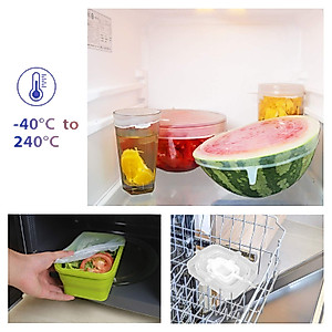 Health joy Reusable Silicone Stretch Lids, 14PCS Premium Stretch Silicone Lids for Food Storage, Flexible Round Silicone Bowl Covers, 7 Different Sizes Reusable Stretch and Seal Lids - Keep Food Fresh