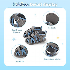 HsdsBebe Infant Baby Boys Girls Summer Beach Sandals Breathable Athletic Anti-slip Soft Sole Newborn First Walker Crib Shoes