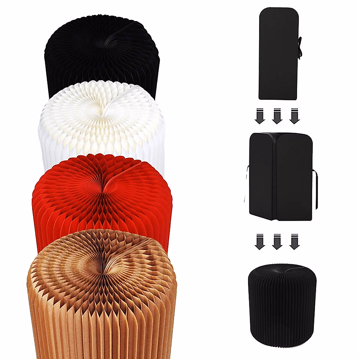 Home Round Stool Foldable Brown - 13.8inch Heigh with Felt Cushion, Space-Saving Dressing Room Chair Seat Small - Fabulous Presents for Family, Friends’ New House