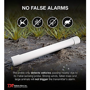 Dakota Alert Driveway Alarm Sensor - DCPA-4k Plus Driveway Alarms Wireless Outside Weatherproof Alert System, 1-Mile-Long Range Sensors, Receiver & Vehicle Detecting Probe Transmitter & 50' Wire