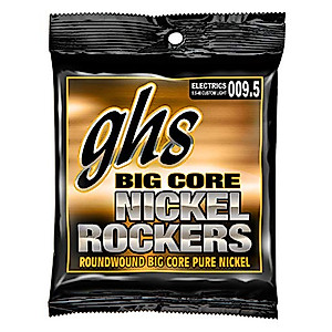 GHS Strings BCCL Big Core Nickel Rockers, Pure Nickel Electric Guitar Strings, Custom Light (.009 1/2-.048)