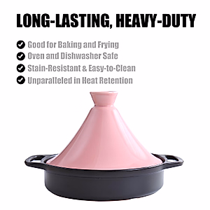 Xgxoz Enameled Cooking Pot Tajine, Premium Cooking Pot Cookware with Ceramic Lid, Enameled Tagine Pot for Home Kitchen