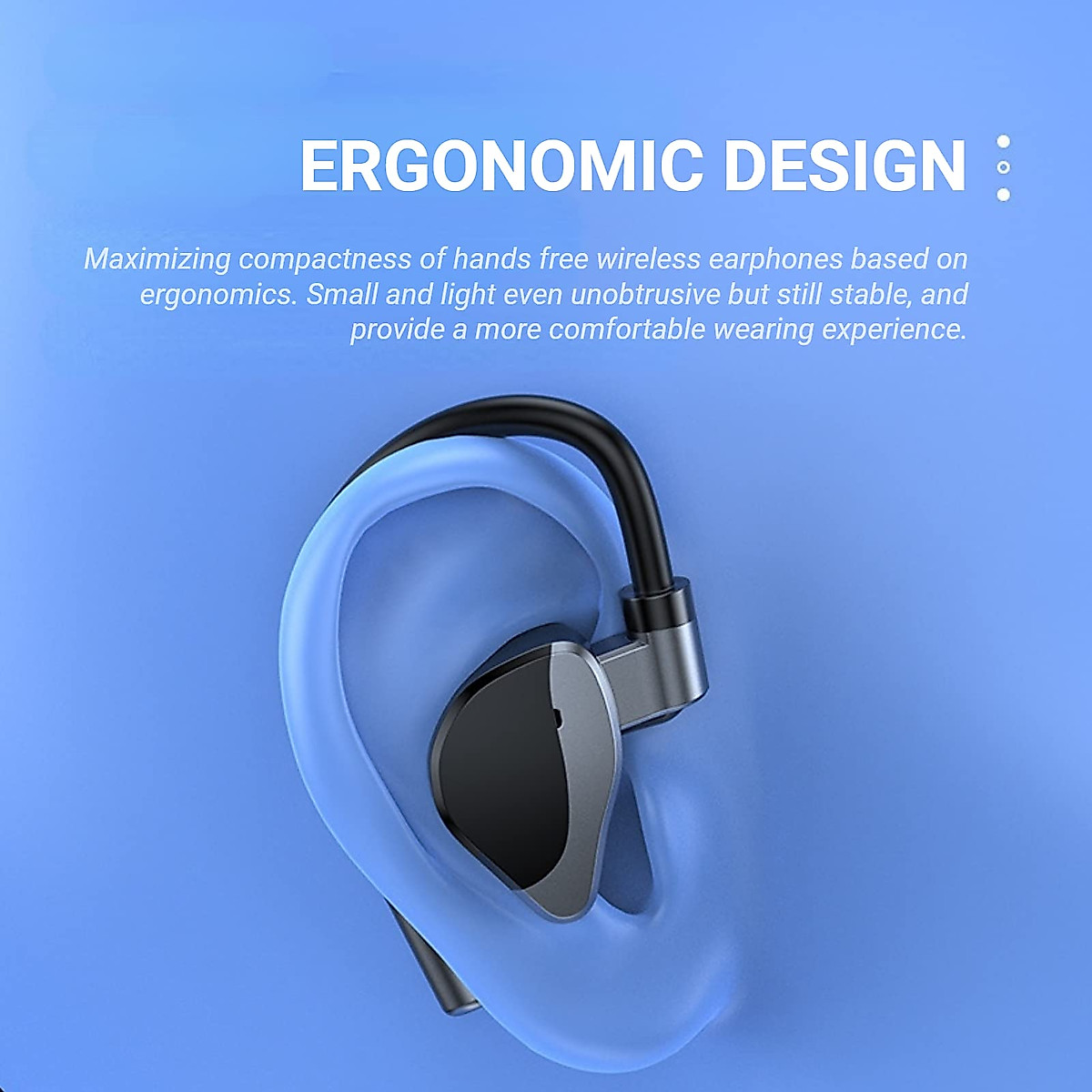 Bluetooth Headset, Wireless Bluetooth Earpiece Single Ear Headset with Noise Canceling Microphone, Hands Free Wireless Earphones for Business Driving