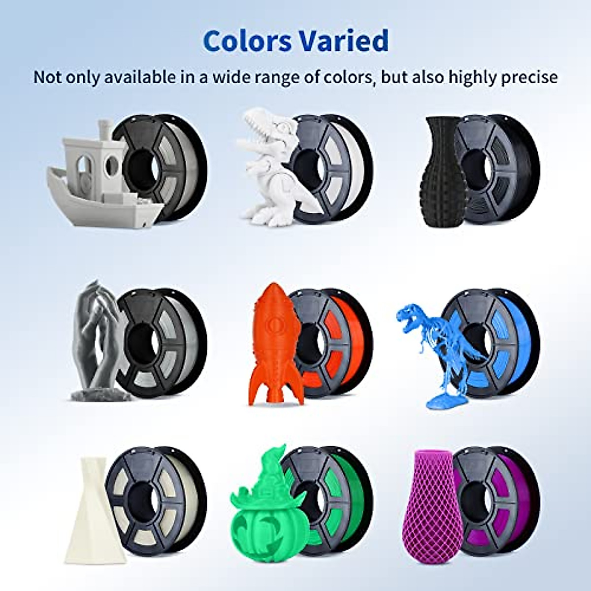 ANYCUBIC PLA 3D Printer Filament, 3D Printing PLA Filament 1.75mm Dimensional Accuracy +/- 0.02mm, 1KG Spool (2.2 lbs), Grey