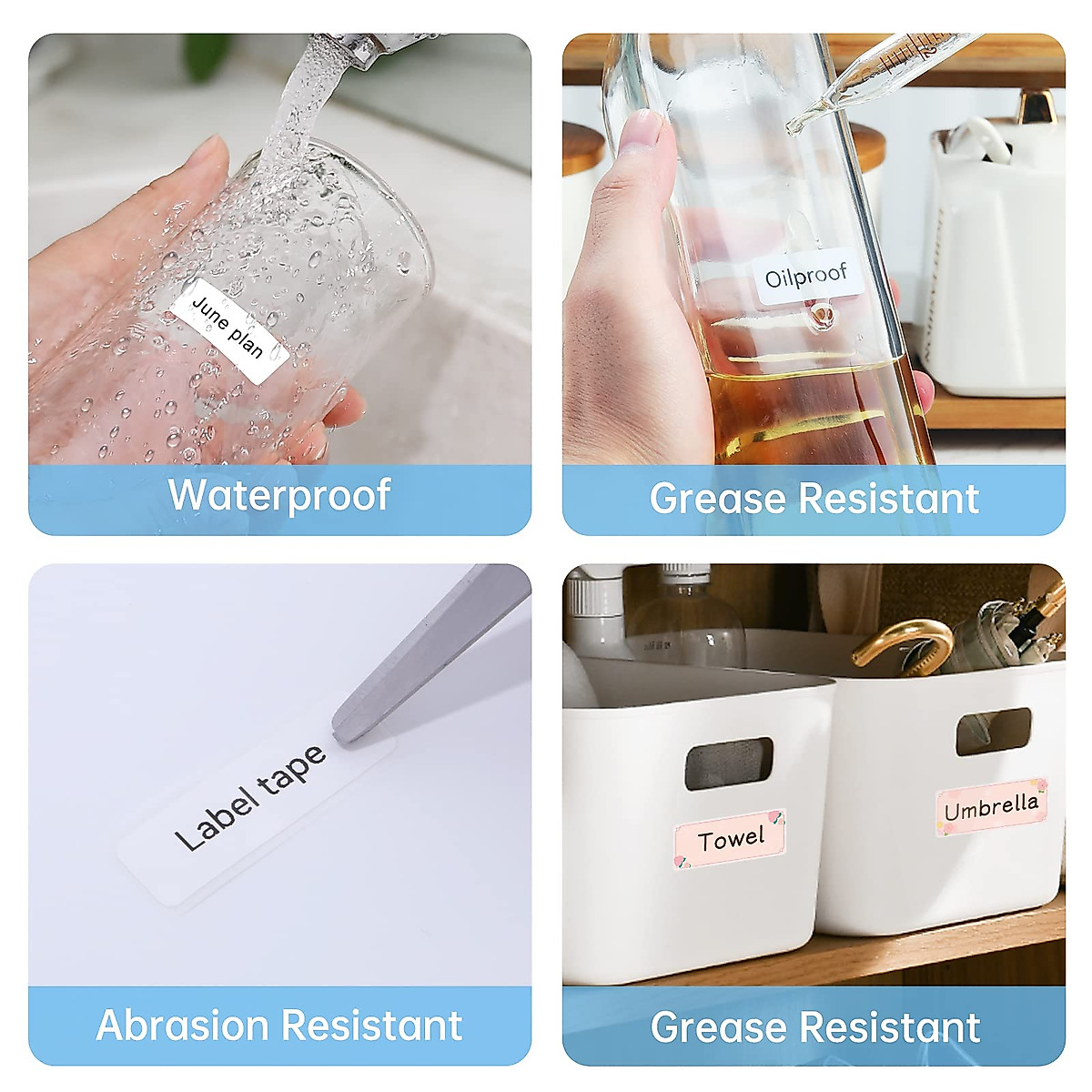 NIIMBOT D110 Label Maker Machine with Tape, Small Thermal Sticker Printer with 0.59''x1.18'' Labels, Portable Bluetooth Connection, Blue