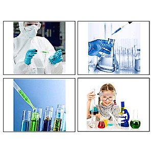 4PCS Glass Stir Sticks Lab Glass Stirring Rod 8"X2 10"X2 with Both Ends Round and 2PCS Glass Graduated Droppers 4"X2 for Science Lab, Kitchen Science Education (6)