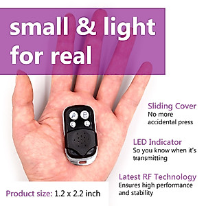 Solidremote 371LM 373LM 971LM 973LM, for LiftMaster Chamberlain Craftsman Keychain Garage Door Opener Remote, Purple, Red/Orange Learn Button