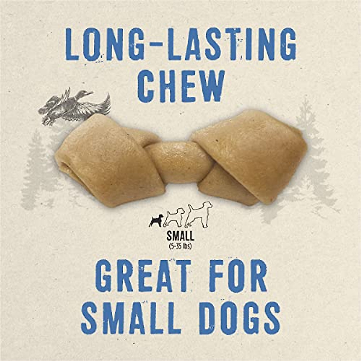 Purina Prime Bones Mini Knotted Chews Rawhide Free, Natural Dog Treats with Real Duck - 26 ct. Pouch