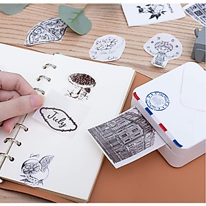 Phomemo 3 Roll Adhesive Thermal Sticker Paper, White/Transparent/Semi-Transparent Thermal Paper,for Phomemo M02/M02 Pro/M02S/M03/M03AS/M04S Mini Bluetooth Pocket Printer, 50-53mm Width,2.5-3.5m Length