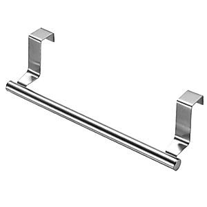 Kitchen Cabinet Towel Rack Cabinet Towel Rack Kitchen Bathroom Wall Mounted Under Over Stainless Steel Single Bar (S)