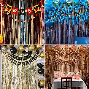Twinkle Star 4 Pack Photo Booth Backdrop 3FT x 8FT Metallic Tinsel Foil Fringe Curtains Environmental Background for Birthday Wedding Party Christmas Decorations