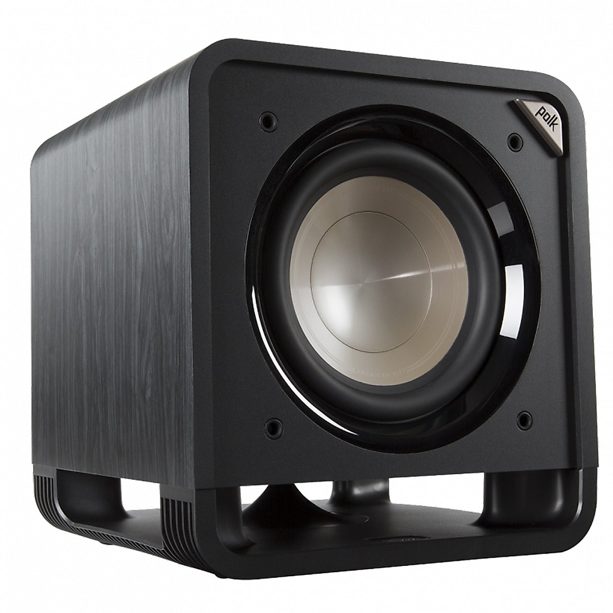 Polk Audio HTS 10 Powered Subwoofer with Power Port Technology | 10” Woofer, up to 200W Amp | For the Ultimate Home Theater Experience | Modern Sub that Fits in any Setting | Washed Black Walnut