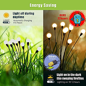 Flumy Solar Lights Outdoor Waterproof 8 Pack, Upgraded Outdoor Solar Lights for Yard Patio Garden Decor, Solar Lights for Outside Gardening Supplies, Firefly Garden Lights Solar Powered Outdoor