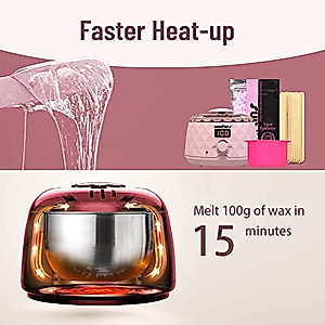 Waxfans Digital Wax Warmer for Hair Removal,Crystal Wax Pot, Waxing Kit for Women and Men ,Wax Kit with Wax Beads for Sensitive Skin,Waxing at Home for Full Body, Cera Para Depilar