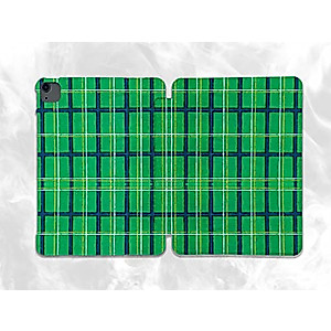 Cute Green Buffalo Plaid case Compatible with iPad Mini Air Pro 7.9 8.3 9.7 10.2 10.9 11 12.9 inch Pattern Cover New 2022 2021 Trifold Stand 3 4 5 6 7 8 9 Generation 231 (9.7" 5/6 gen)
