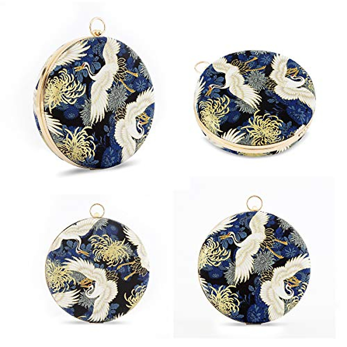 zebrum Womens Evening Clutch Bag Designer Evening Handbag Hand Bag,Lady Party Wedding Clutch Purse (Blue-Big round)