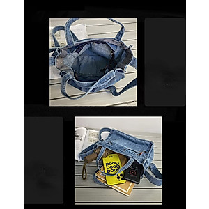 GESALOP Women's Denim Crossbody Bag, Small Shoulder Bag, Denim Purse, Handbag (Dark Blue)