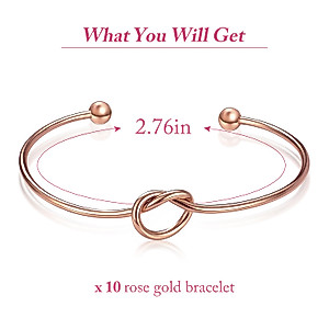 Hicarer 10 Pcs Wedding Bridesmaid Bracelet for Women Bridesmaids Gifts for Proposal Knot Cuff Bangle Knot Bridesmaid Bracelets