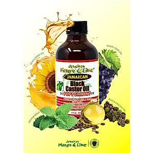 Jamaican Mango & Lime Black Castor oil, Peppermint, 4 Fl Oz