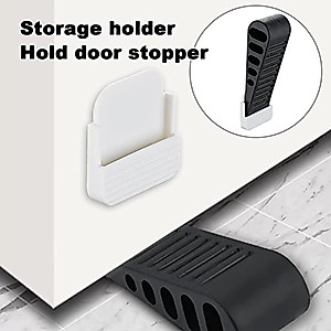 XQDWX Rubber Door Stopper, Anti-silp Soft TPR Sturdy Stackable Door Stop Wadge for Bottom of Heavy Duty Door on Multi Floor Carpet Concrete Tile Wood, Black, 205DS-BL