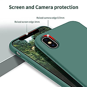 OTOFLY iPhone X Case,Ultra Slim Fit iPhone Xs Case Liquid Silicone iPhone 10 Case with Full Body Protection Anti-Scratch Shockproof Bumper,Soft Microfiber Lining 5.8 inch, (Pine Green)