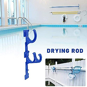 Swim Pool Pole Hanger, Swimming Pool Hooks Holder with Screws Plastic Hook for Telescopic Poles Skimmers Vacuum Hose Nets Brushes Support Hangers Garden Tools Accessories