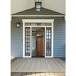 Couristan Monaco Indoor/Outdoor Area Rug for Patios, Decks, Kitchens, and Laundry Rooms, All-Weather, Pet-Friendly and Easy to Clean, Bowline Pattern in Cocoa Natural-Ivory, 5'3" x 7'6"