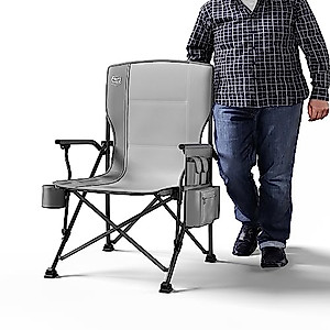 TIMBER RIDGE Oversized Folding Camping Chair High Back Heavy Duty for Adults Support up to 500lbs with Cup Holder, Side Pocket